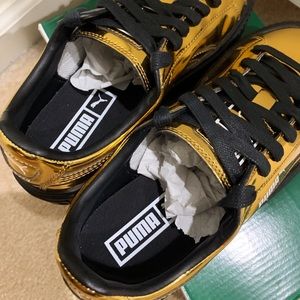 Puma | Shoes | Puma Metallic Gold Mirror Basket Platform | Poshmark